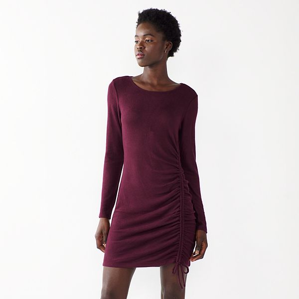 Women's Nine West Fitted Long Sleeve Side Cinch Dress
