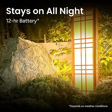 Techko Outdoor Solar Japanese Zen Lantern Large