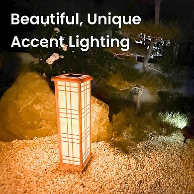 Techko Outdoor Solar Japanese Zen Lantern Large