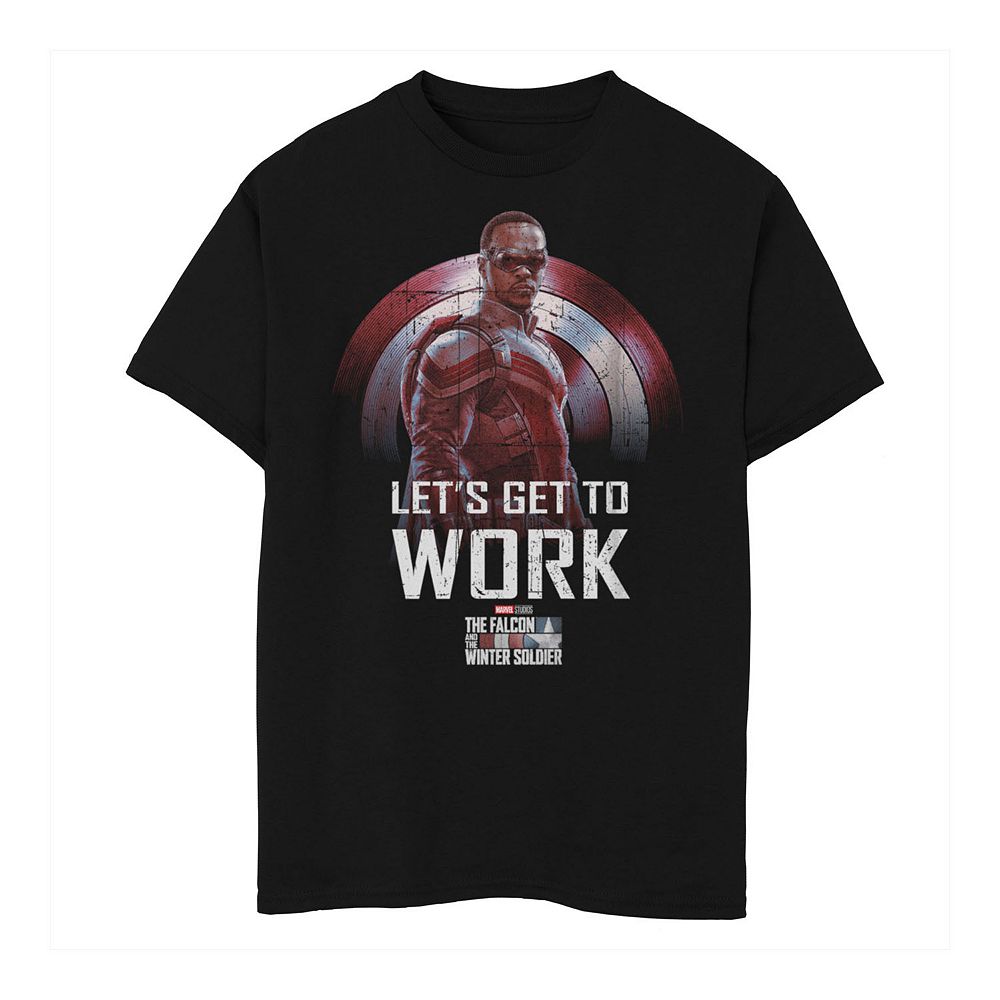 Boys 6-20 Marvel Falcon & Winter Soldier Falcon Let's Get To Work Tee