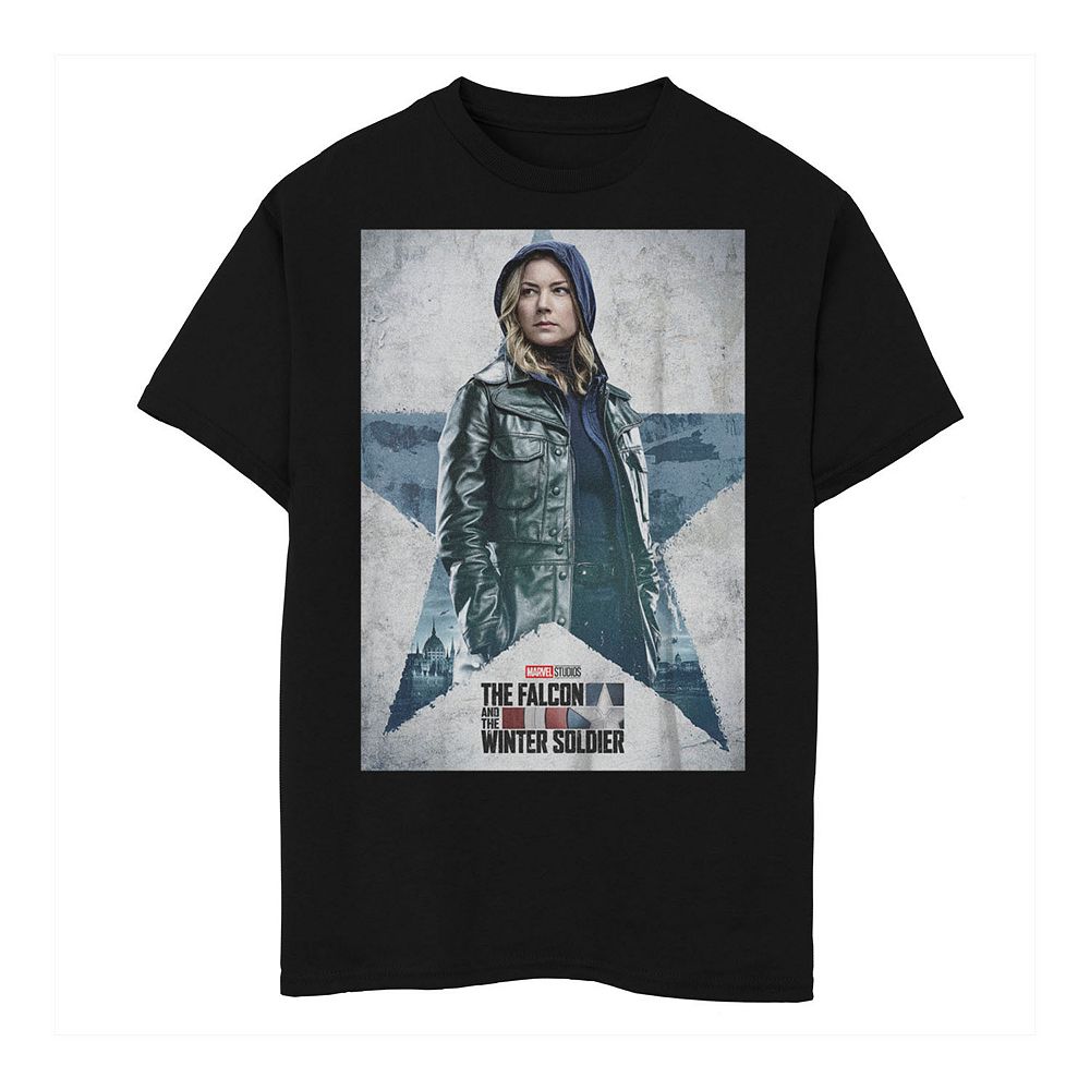 Boys 6-20 Marvel Falcon Winter Soldier Sharon Carter Character Poster Tee