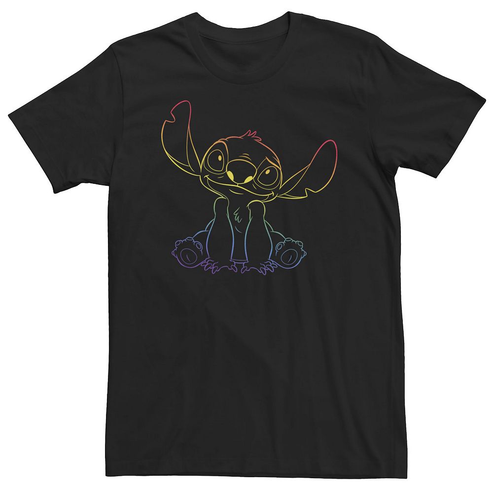Big & Tall Disney Stitch Rainbow Line Art Portrait Tee