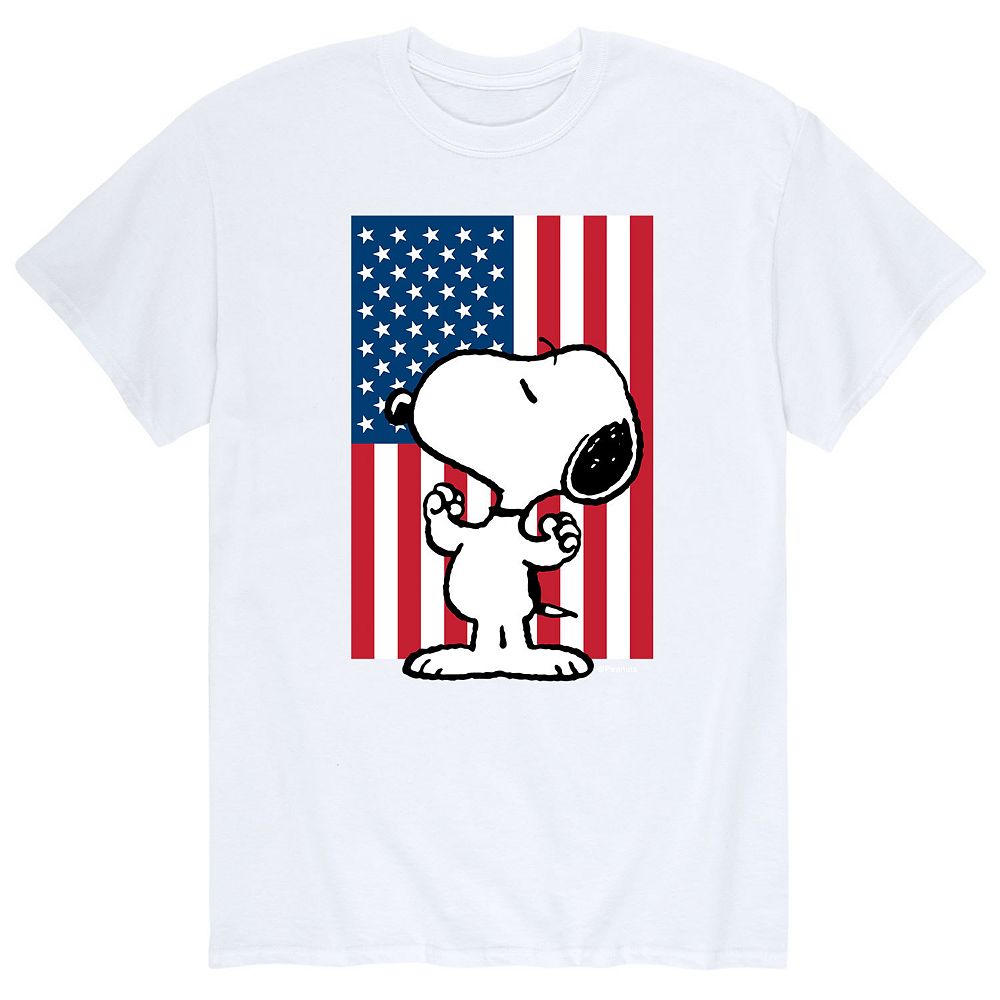 Men's Peanuts Snoopy USA Flag Muscles Tee