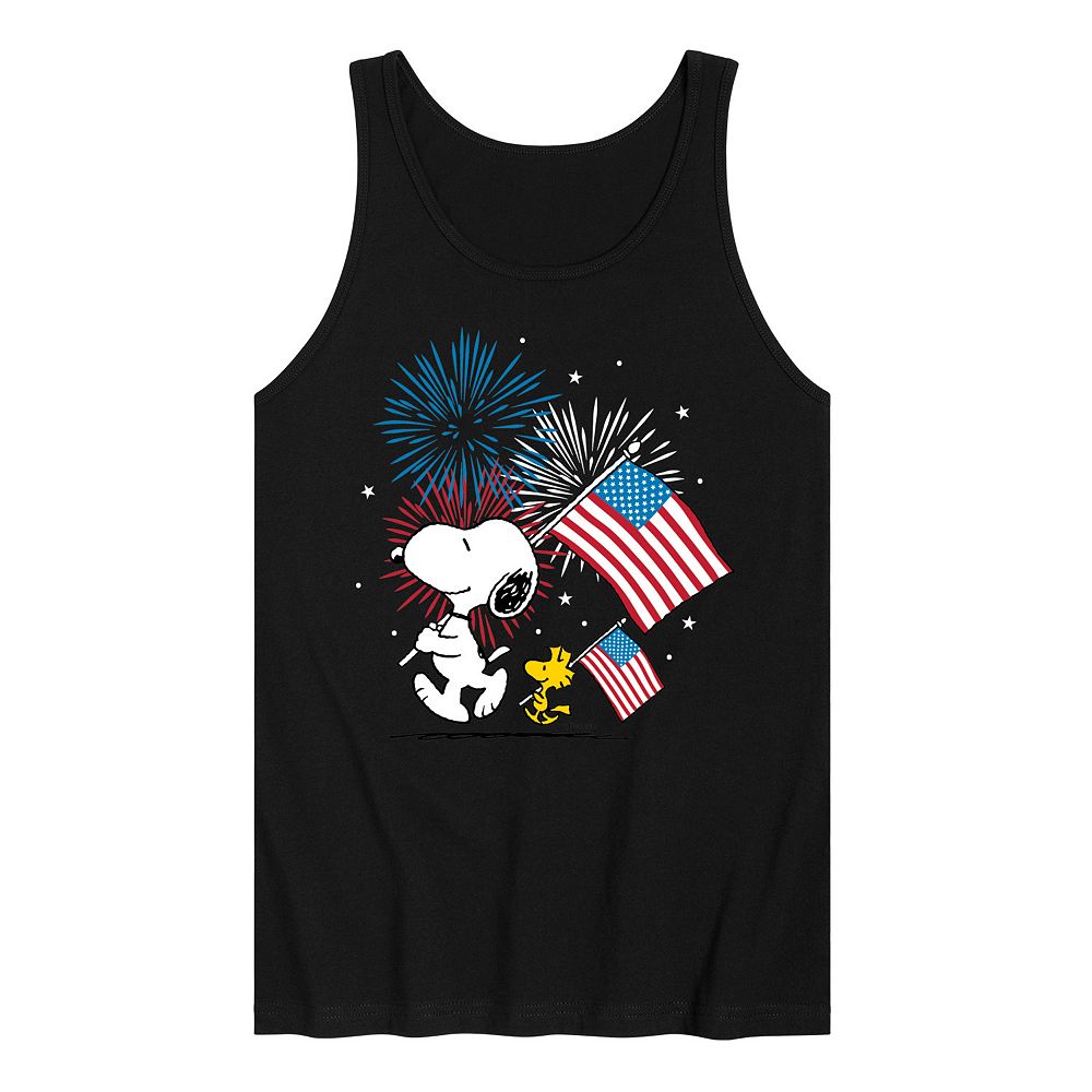 Men's Peanuts Snoopy Woodstock Fireworks Tank Top