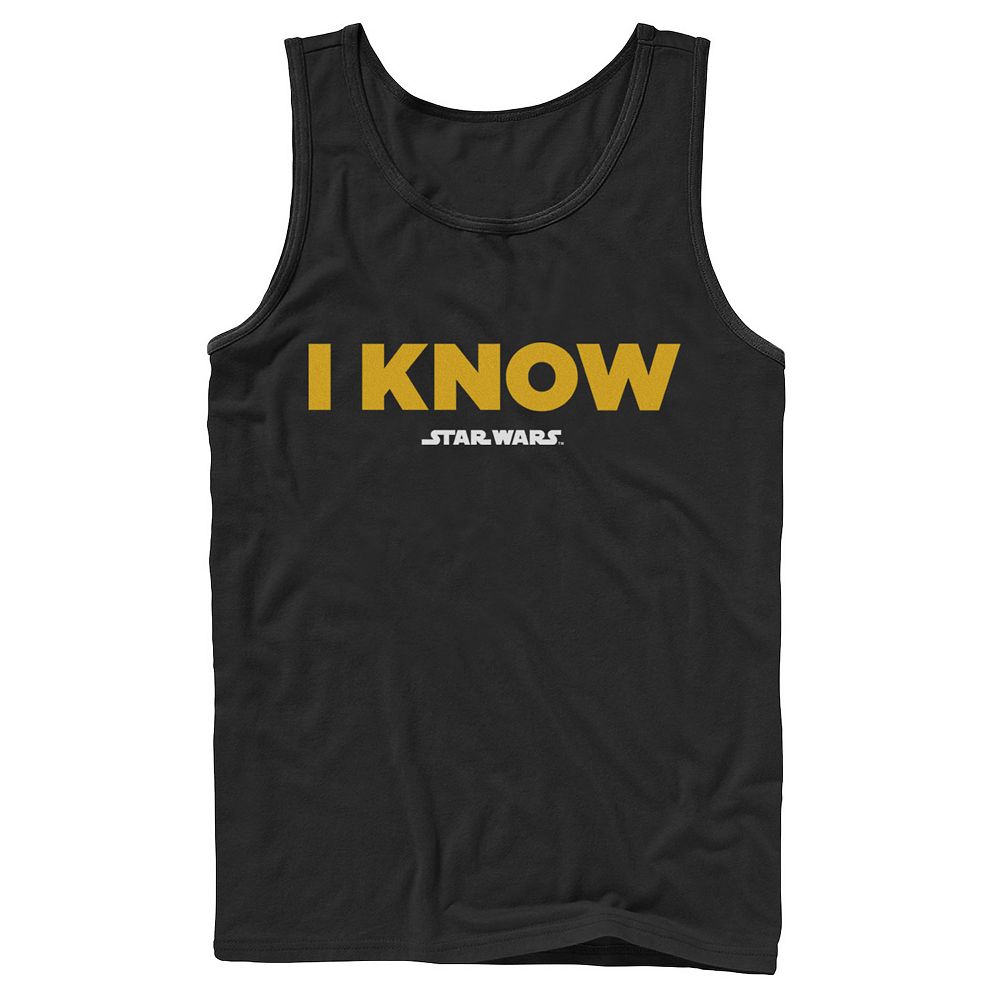 Men's Star Wars Han Solo I Know Epic Quote Tank Top