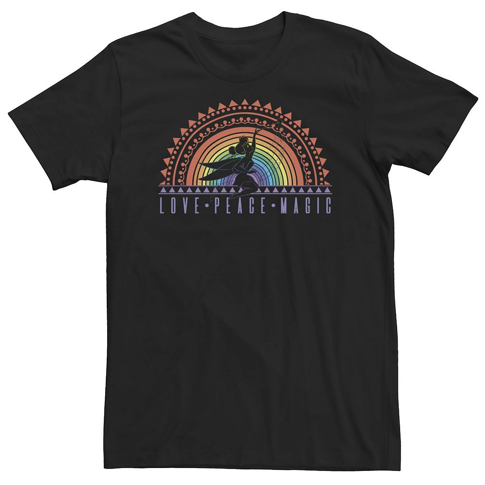 Disney's Tinker Bell Love Peace Magic Rainbow Big & Tall Graphic Tee