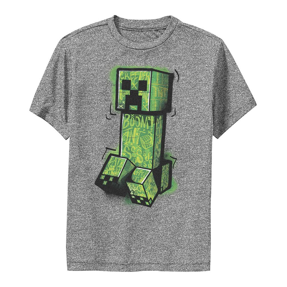 Boys 8-20 Minecraft Creeper Grafitti Style Portrait Graphic Tee