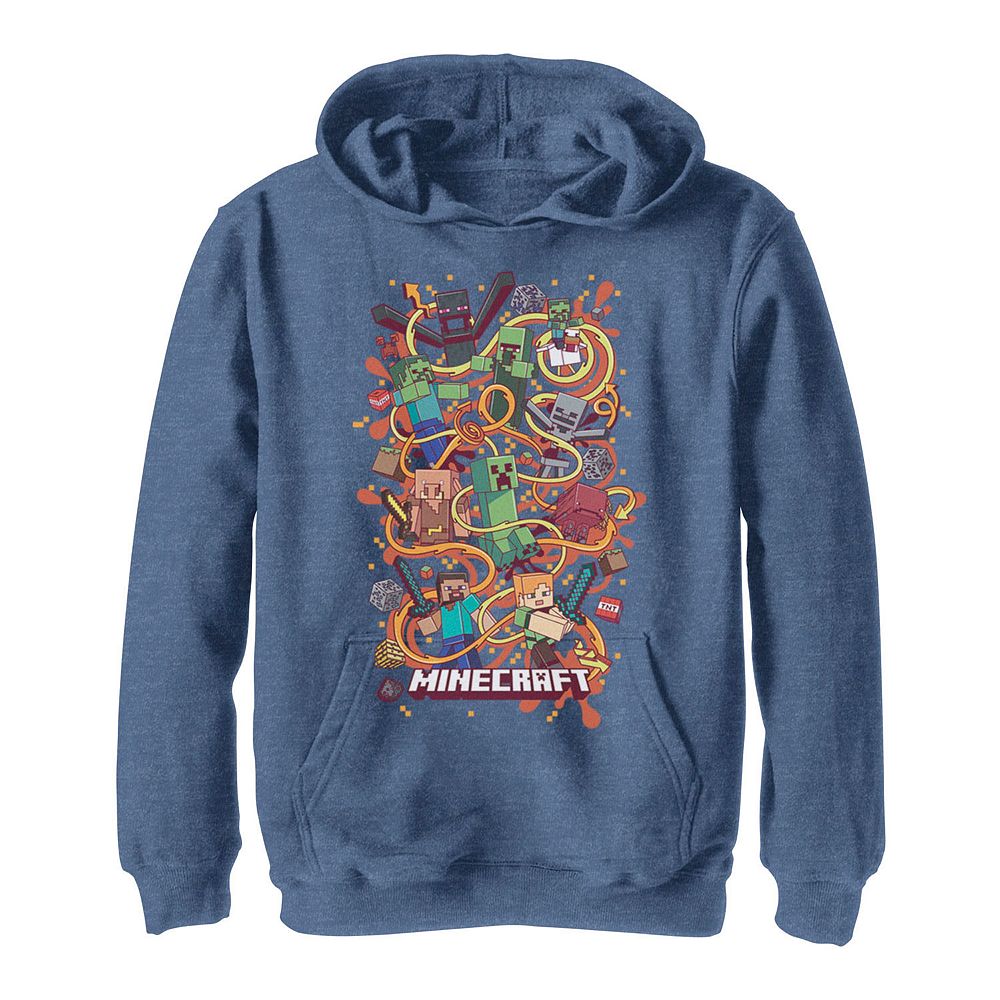 Boys 4-20 Minecraft Character And Item Collage Hoodie