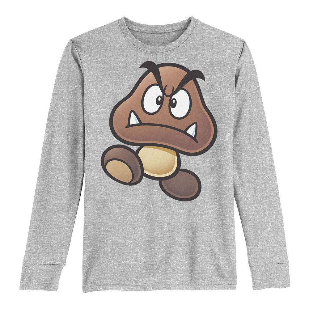 Boys 8-20 Nintendo Super Mario Goomba Big Face Long-Sleeve Graphic Tee
