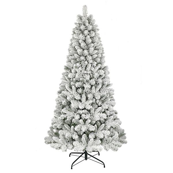 PULEO INTERNATIONAL 7.5' Flocked Virginia Pine Artificial Christmas ...