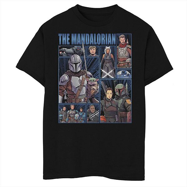Boys 6-20 Star Wars: The Mandalorian Cast Of Many Group Shot Graphic Tee