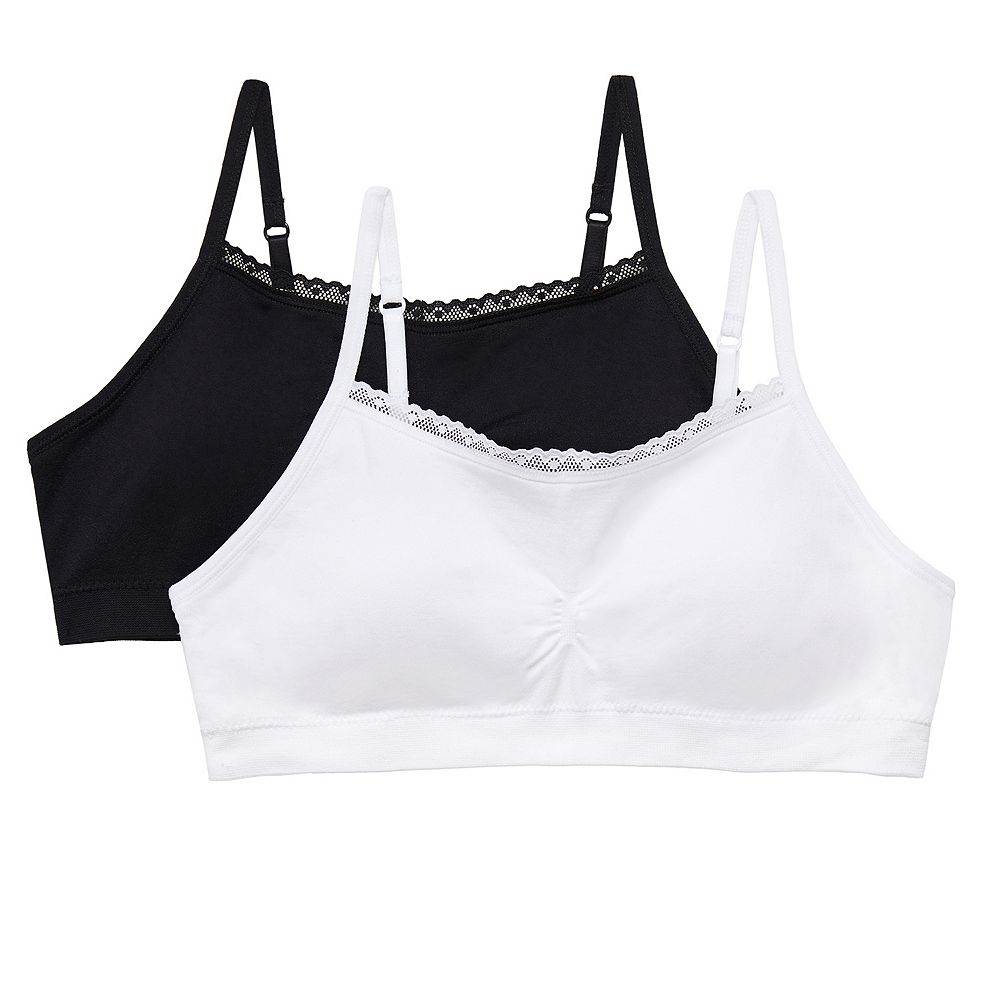 Girls SO® 2-Pack Seamless Lace Trim Cinch Bralettes