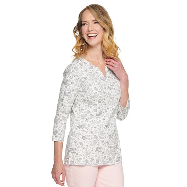 Women's Croft & Barrow® Cotton Splitneck Top