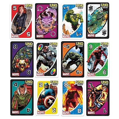 Mattel UNO Flip Marvel Eternals Hero or Villains Card Game