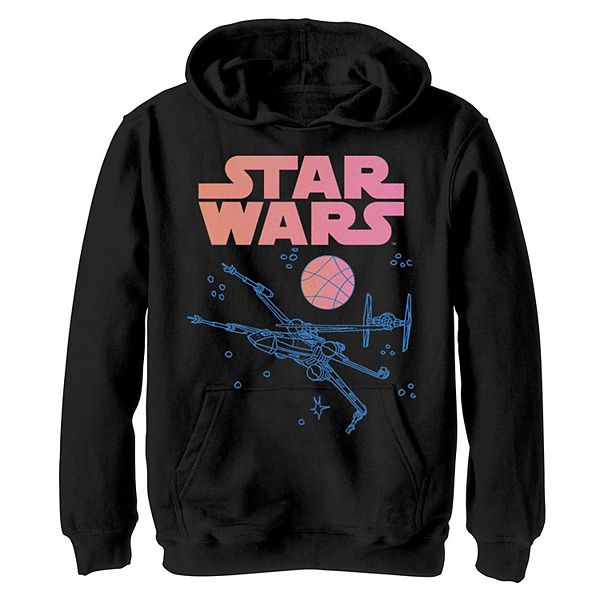 Boys 4-20 Star Wars X-Wing Ombre Logo Poster Hoodie