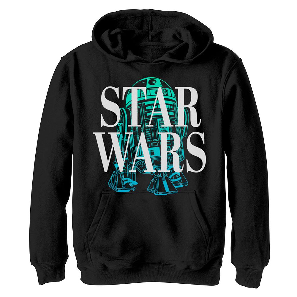 Boys 4-20 Star Wars R2-D2 Text Overlay Hoodie
