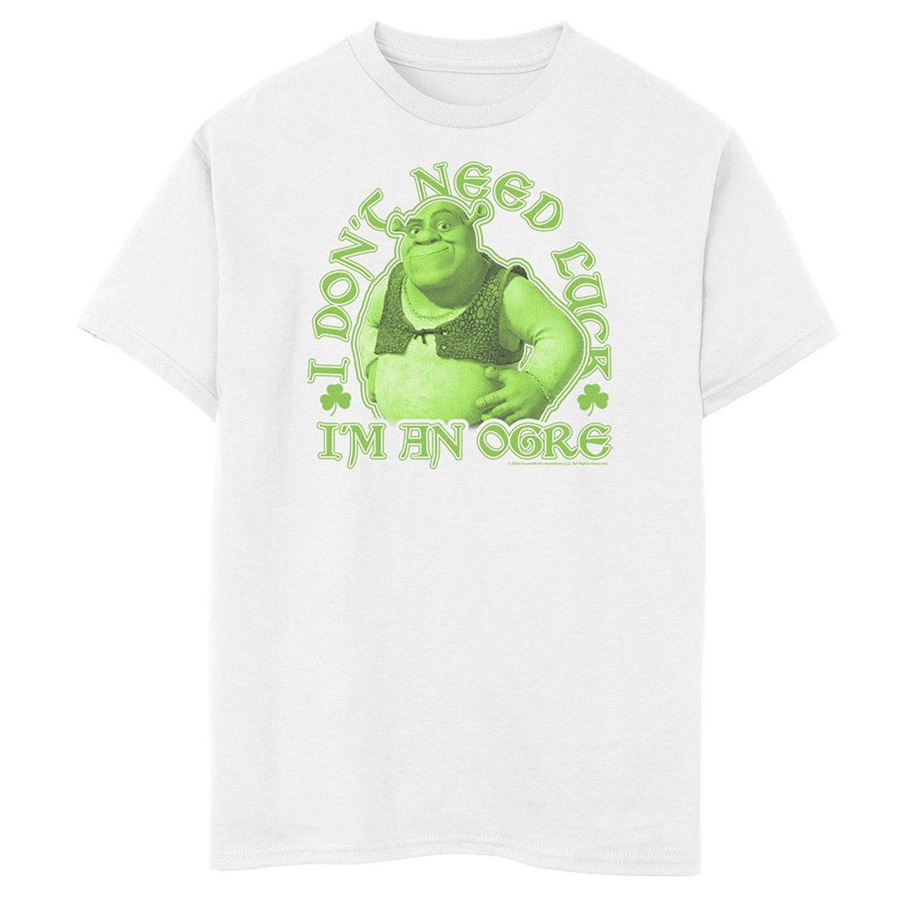 Boys 8-20 Shrek "I Don't Need Luck I'm An Ogre" St. Patrick's Day Tee