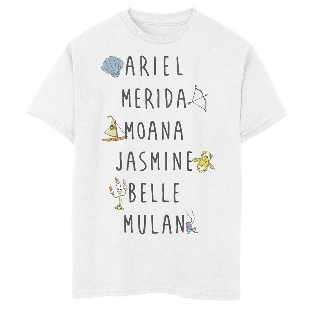 Disney Princess Boys 6-20 Name Stack Tee