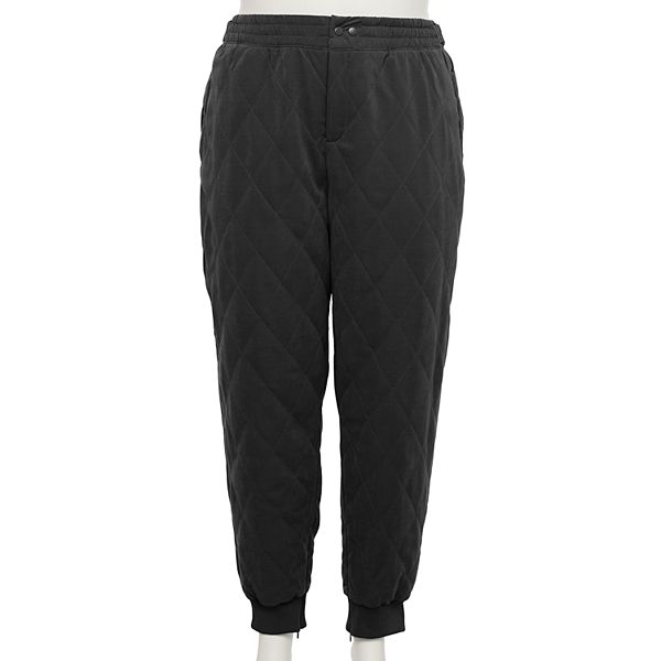 Plus Size FLX High-Waisted Insulated Quilted Jogger Pants