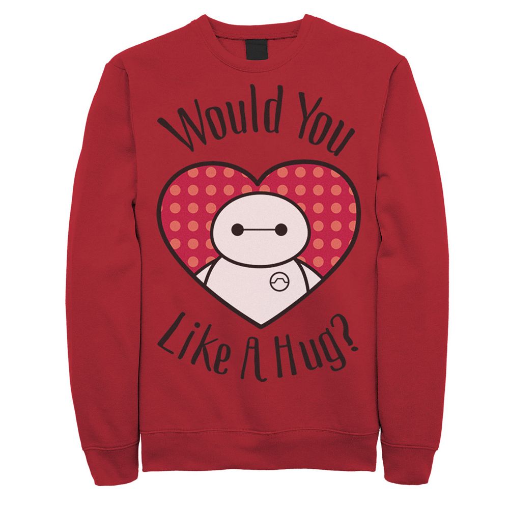 Disney's Big Hero 6 Baymax In A Heart Would You Like A Hug Men's Sweatshirt