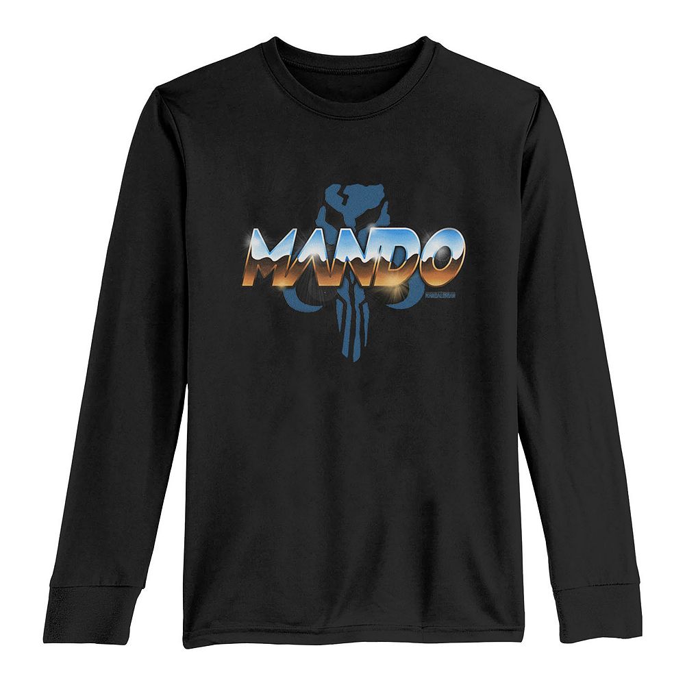 Boys 8-20 Star Wars Mando Chrome Logo Long Sleeve Graphic Tee