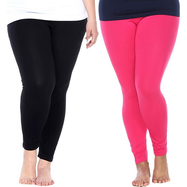 Plus Size White Mark 2 Pack Leggings