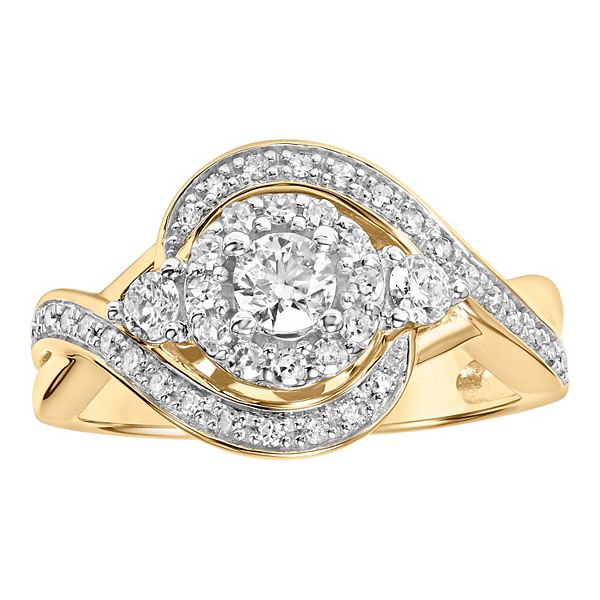 Love Always 10k Gold 5/8 Carat T.W. Diamond Swirl Engagement Ring