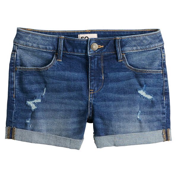 Girls 7-20 SO® Favorite Raw Hem Denim Shortie Shorts in Regular & Plus Size