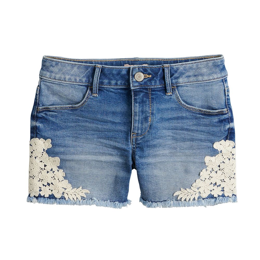 Girls 7-20 SO® Favorite Raw Hem Denim Shortie Shorts in Regular & Plus Size