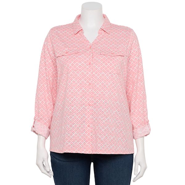 Plus Size Croft & Barrow® Roll-Tab Sleeve Top