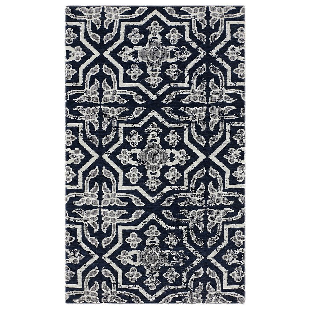 RugSmith Black Geometric Anti-Fatigue Mat - 20'' x 36''