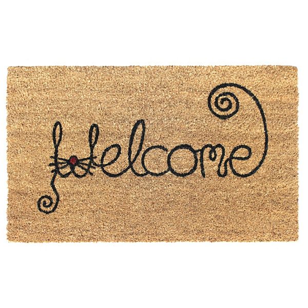 RugSmith Welcome Cat Face Doormat - 18'' x 30''