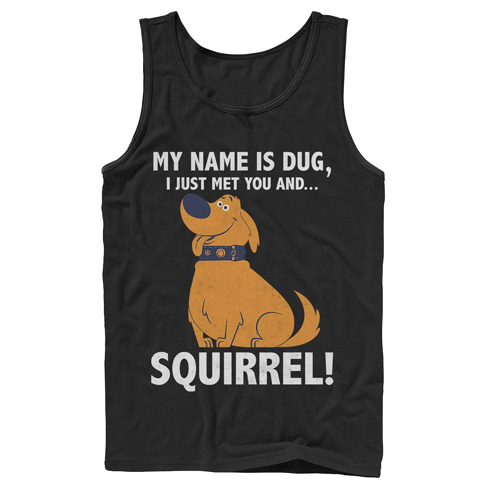 Mens Disney Pixar Up My Name is Dug Squirrel Tank Top