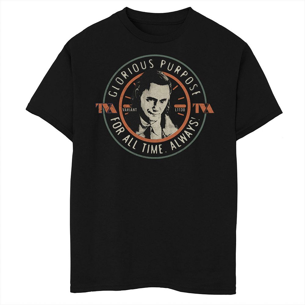 Boys 6-20 Marvel Loki Glorious Purpose For All Time. Always! Circle ...