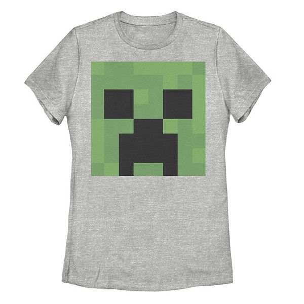 Juniors' Minecraft Creeper Big Face Portrait Tee