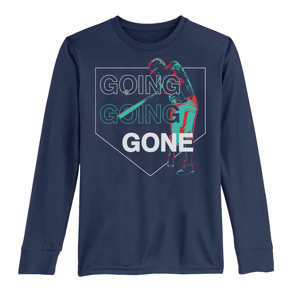 Boys 8-20 Going Going Gone Baseball Player Long Sleeve Tee