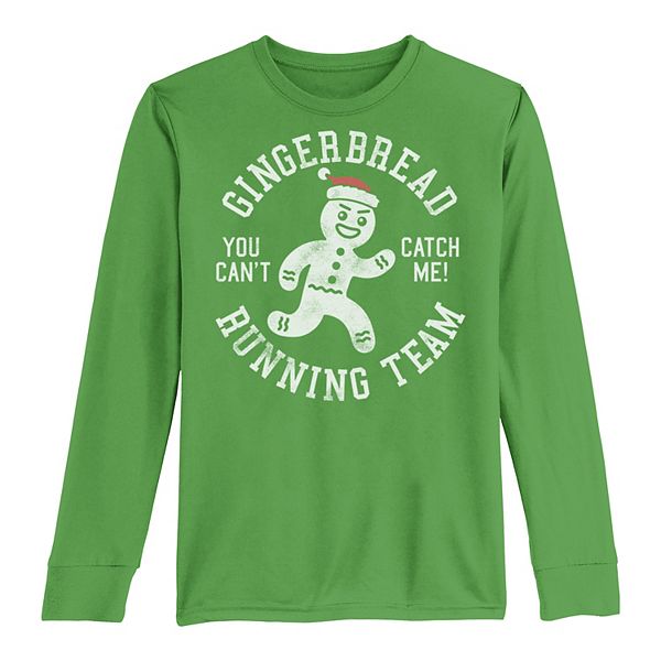 Boys 8-20 Gingerbread Running Team Long Sleeve Tee