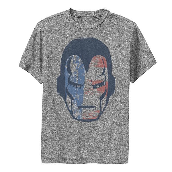Boys 8-20 Marvel Iron Man American Flag Face Vintage Tee