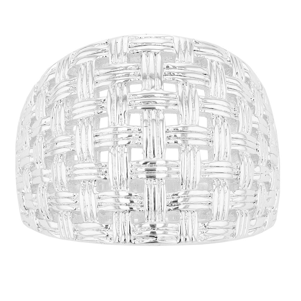 City Luxe Polished Basketweave Ring