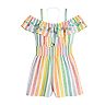 Girls 7-16 Kint Works Ruffled Romper with Necklace in Regular & Plus