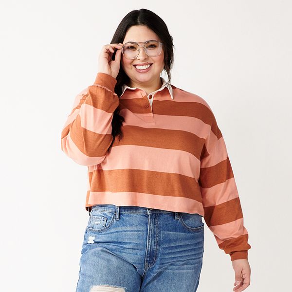 Juniors' Plus Size SO® Cropped Polo Shirt