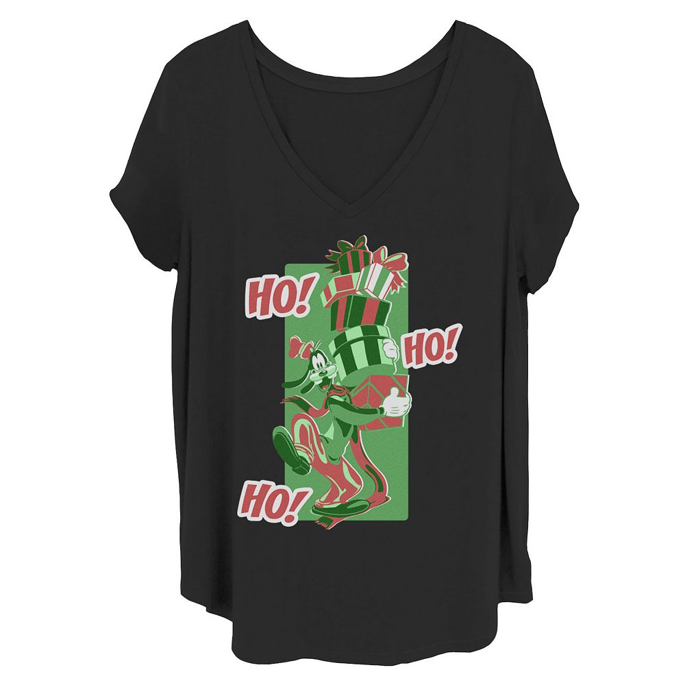 Disney's Goofy Juniors' Plus Ho Ho Ho Christmas Portrait Tee