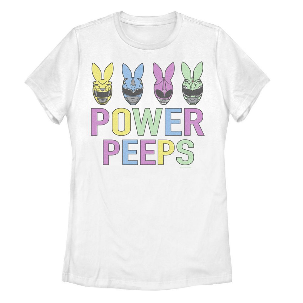 Juniors' Power Rangers Power Peeps Bunny Helmets Tee