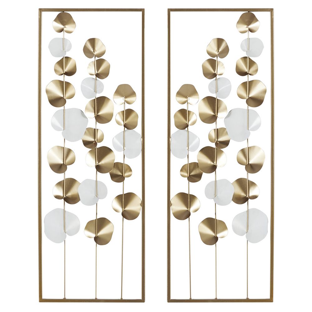 Stella & Eve Metallic Leaf Wall Decor 2-Piece Set