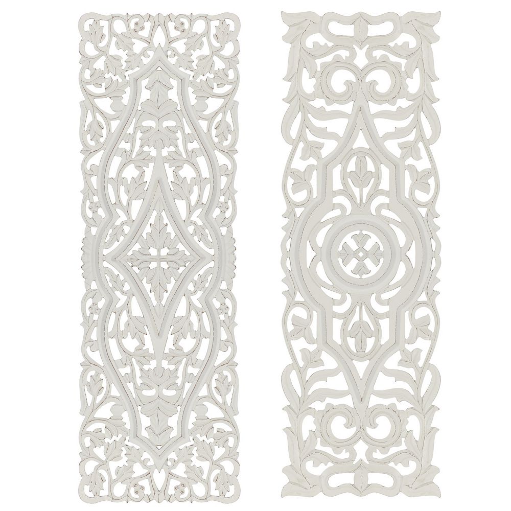 Stella & Eve Carved White Wall Decor 2-Piece Set