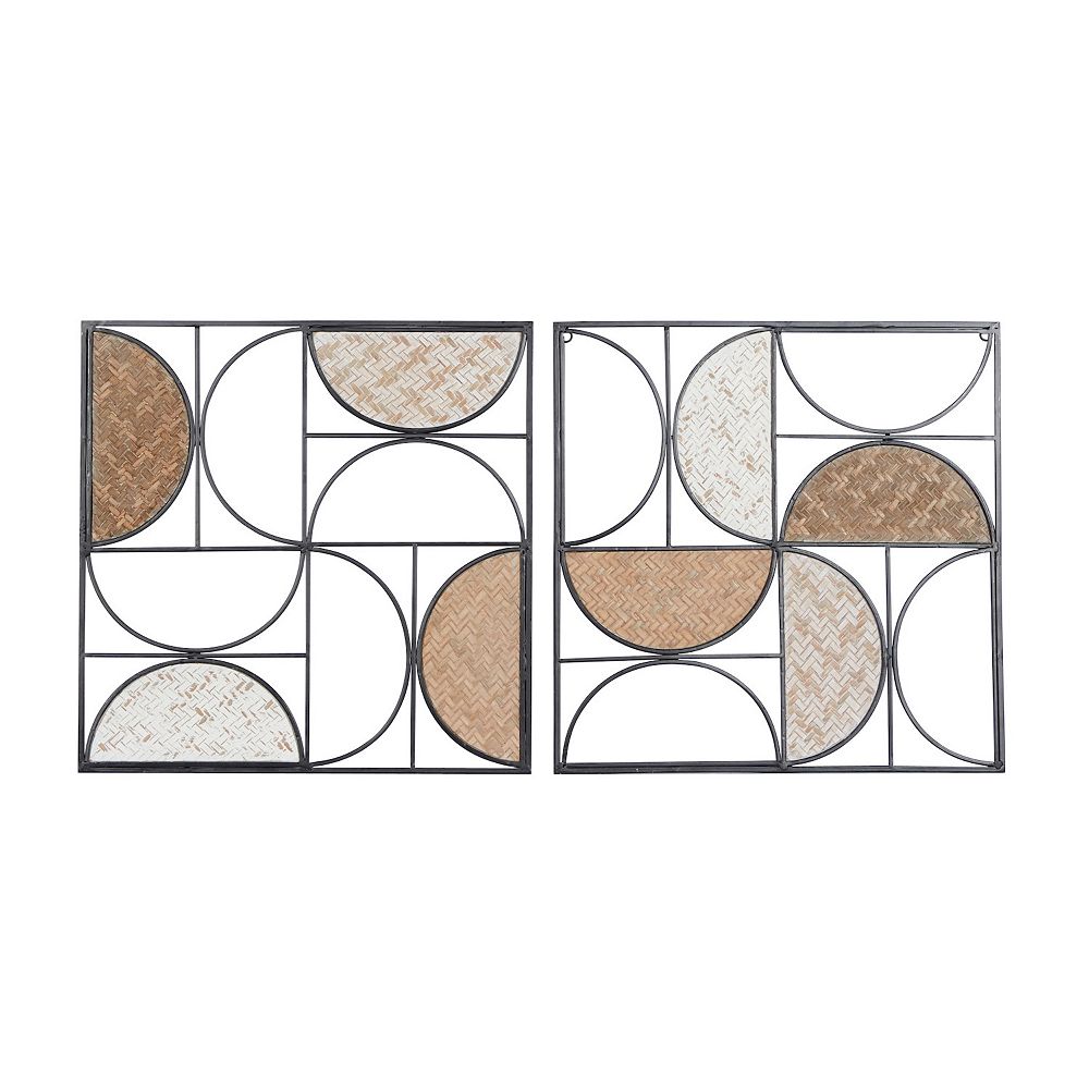 Stella & Eve 20" x 20" Geometric Iron Wall Decor 2-Piece Set