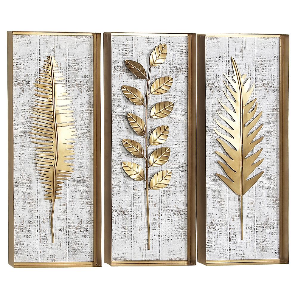 Stella & Eve Metallic Leaves Wall Decor 3-piece Set