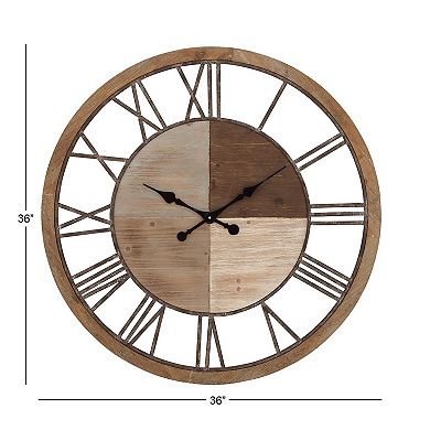 Stella & Eve Brown Roman Numeral Wall Clock