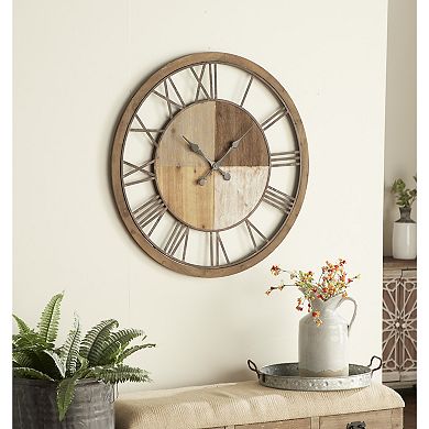Stella & Eve Brown Roman Numeral Wall Clock