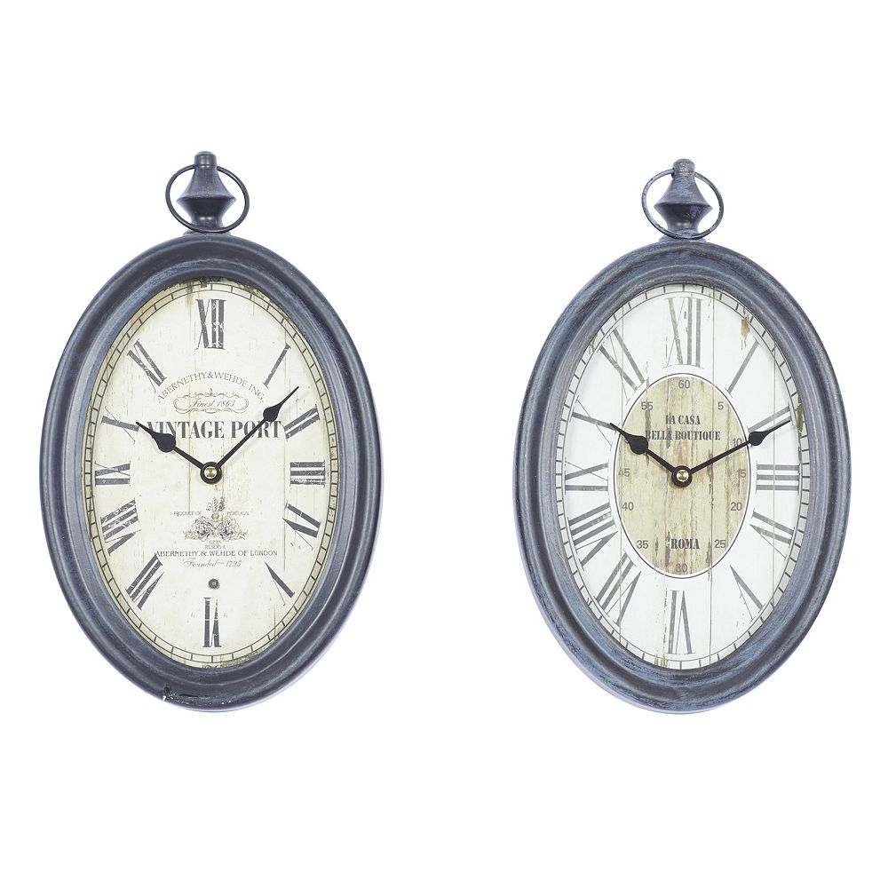Stella & Eve Pocket Watch Inspired Wall Clock 2-piece Set